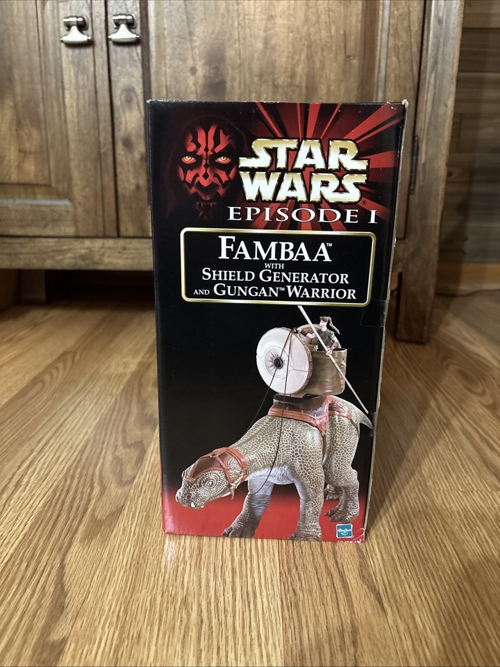 Star Wars Episode 1 Fambaa w/ Shield Generator & Gungan Warrior Hasbro ...