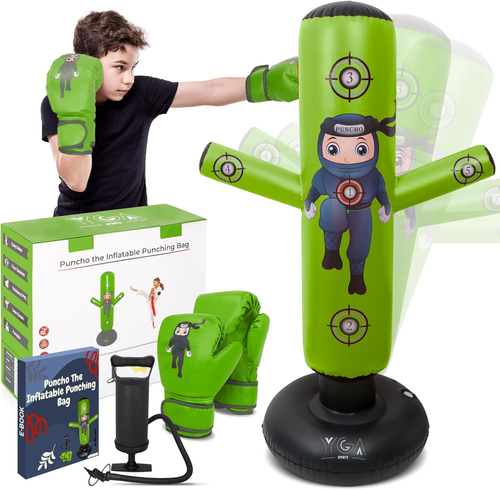 PUNCHO the Punching Bag for Kids: Stable Kids Boxing Bag Set 3-12 - 63 ...