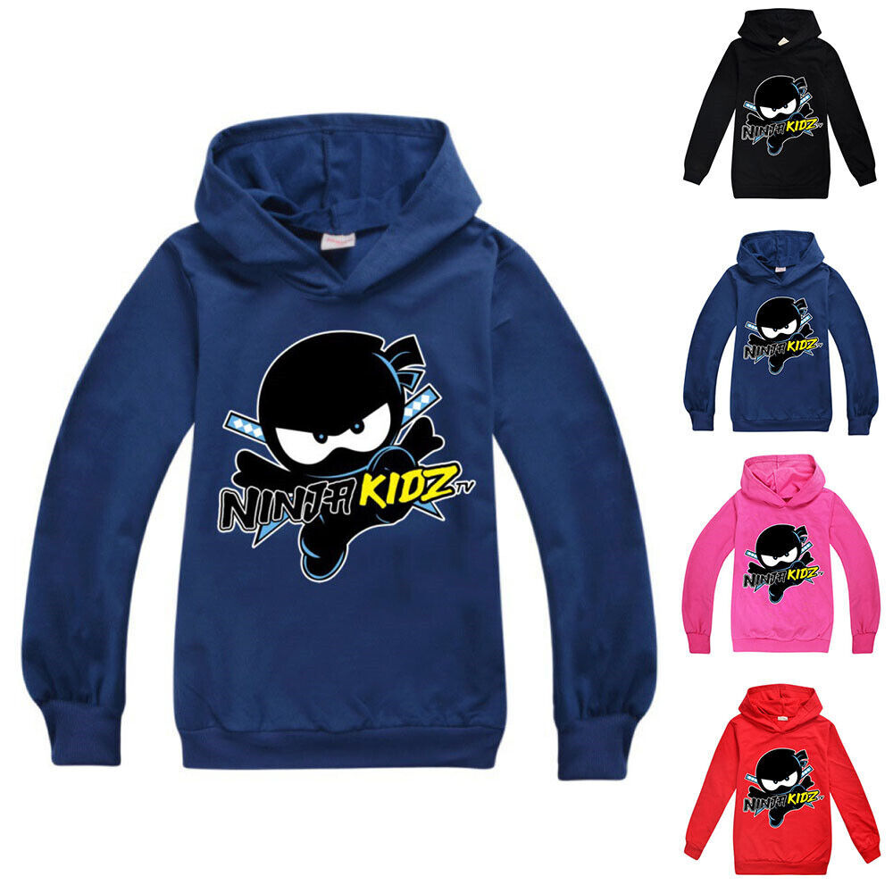 Ninja Kidz Unisex Kids Hoodie Hooded Sweatshirt Long Sleeve Jumper Tops ...