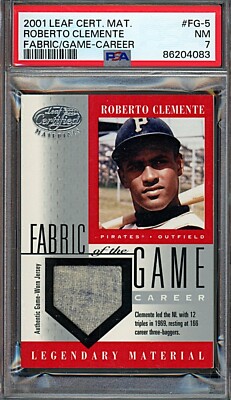 2001 Leaf Certified #FG5 Roberto Clemente Fabric of the Game Patch ...