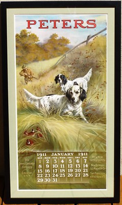 1911 Peters Cartridge Company Calendar, matted and framed | eBay