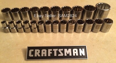 CRAFTSMAN 24pc 12 pt 1/2" Drive METRIC socket set (9-30mm,32mm,36mm) | eBay