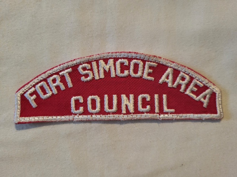 BOY SCOUT RWS FORT SIMCOE AREA / COUNCIL RED & WHITE FULL STRIP (LIGHT ...