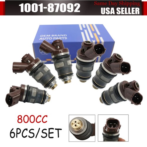 Set (6) 800cc Side Feed Fuel Injectors for TOYOTA Supra 2JZ 1JZ GTE 1J ...