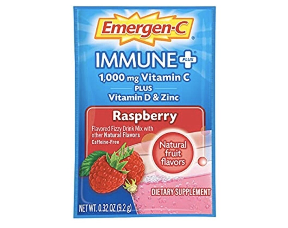 34 Count 30 + 4 BONUS Emergen-C IMMUNE PLUS Raspberry VITAMIN D Zinc C ...
