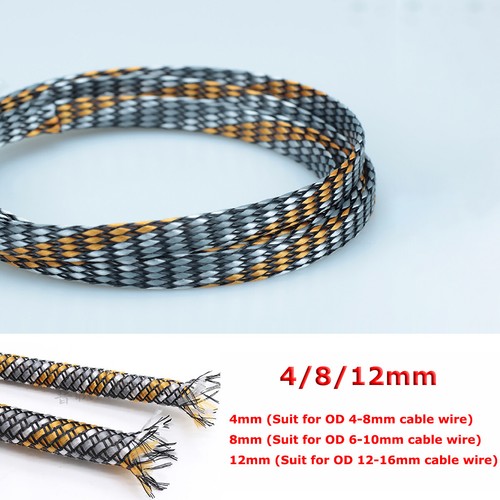 Expandable Braided Sleeving Cable Wire Sheath Orange/White/Gray PP ...