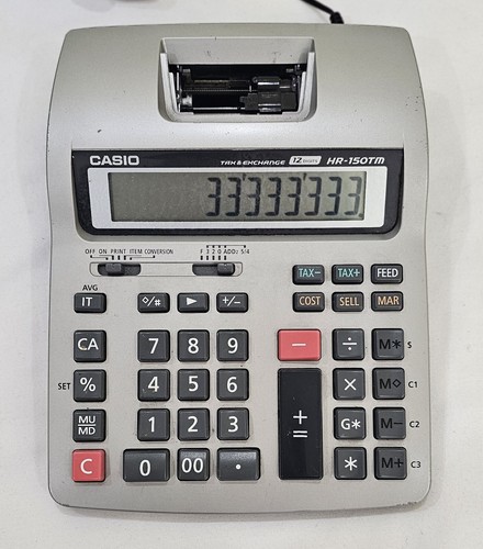 Casio HR-150TM Tax & Exchange 12 Digits Printing Calculator Tested ...