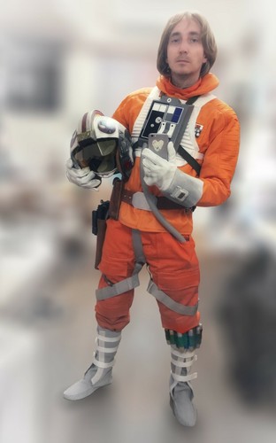 Luke Skywalker Hoth Rebel Pilot Orange X-wing Jacket replica with knife ...