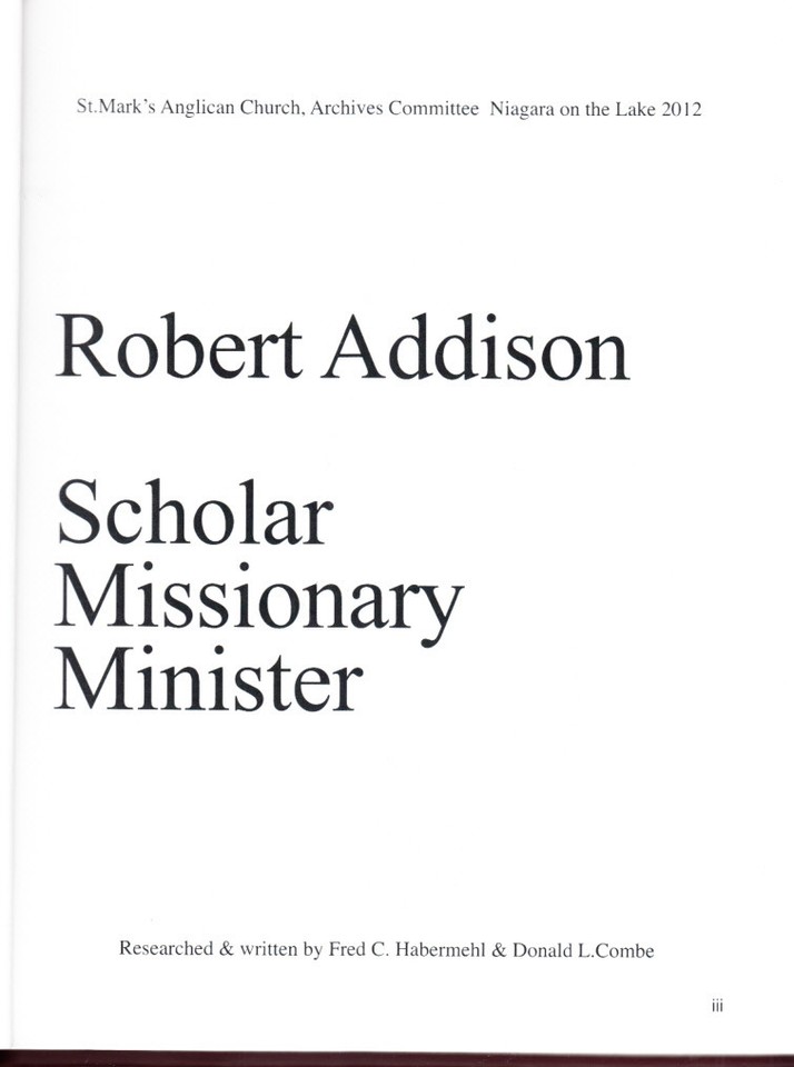 ROBERT ADDISON. SCHOLAR MISSIONARY MINISTER. SIGNED BY AUTHORS | eBay