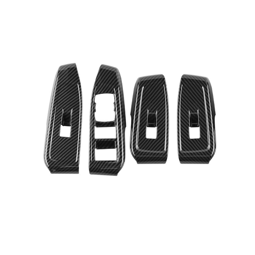 ABS Carbon Fiber Inner Window Switch Panel Cover Trim For Ford Ranger ...