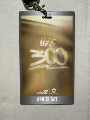 UFC 300 VIP Experience Ticket Credential Pass Badge Lanyard Stub HILL V ...