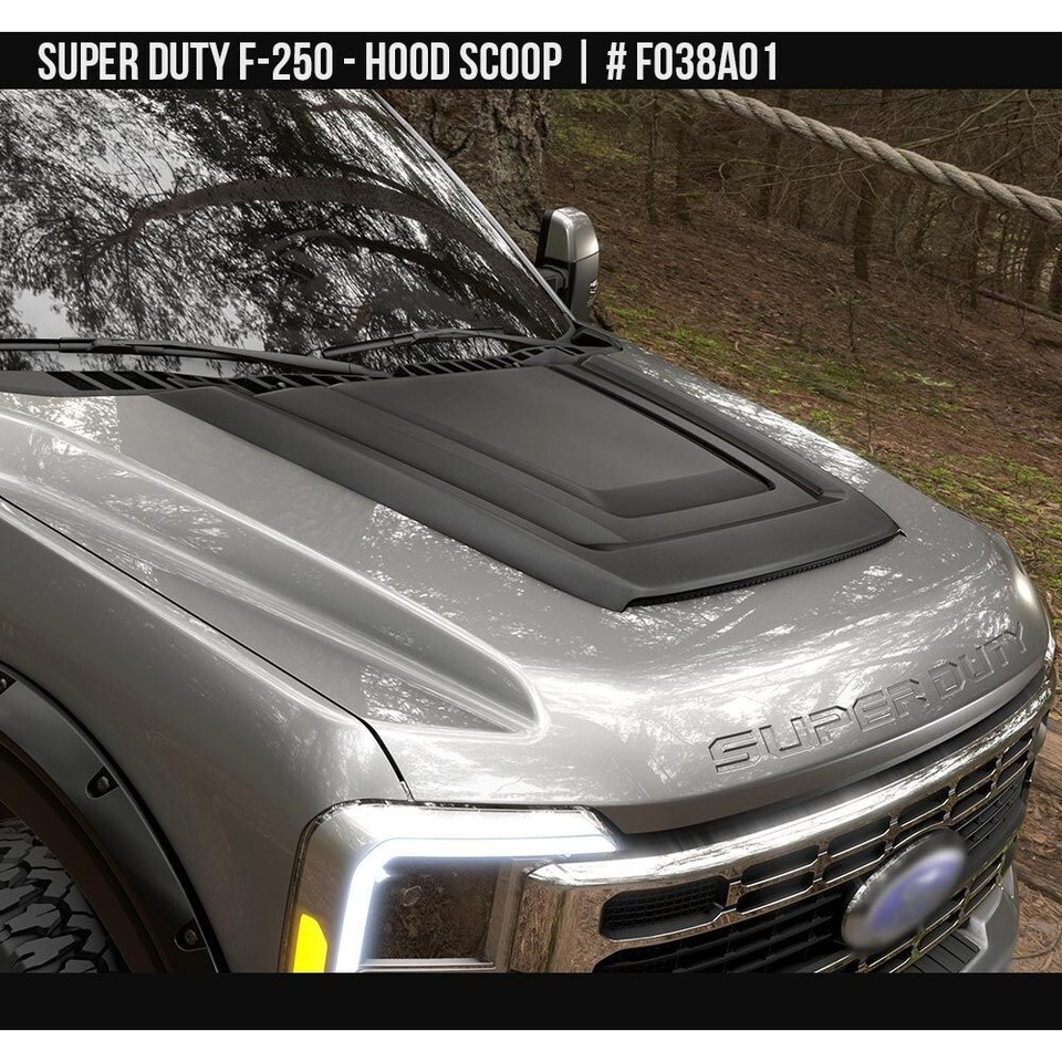 Fits 23-25 F250 F350 Air Design Custom Style Hood Scoop Satin Black NEW ...