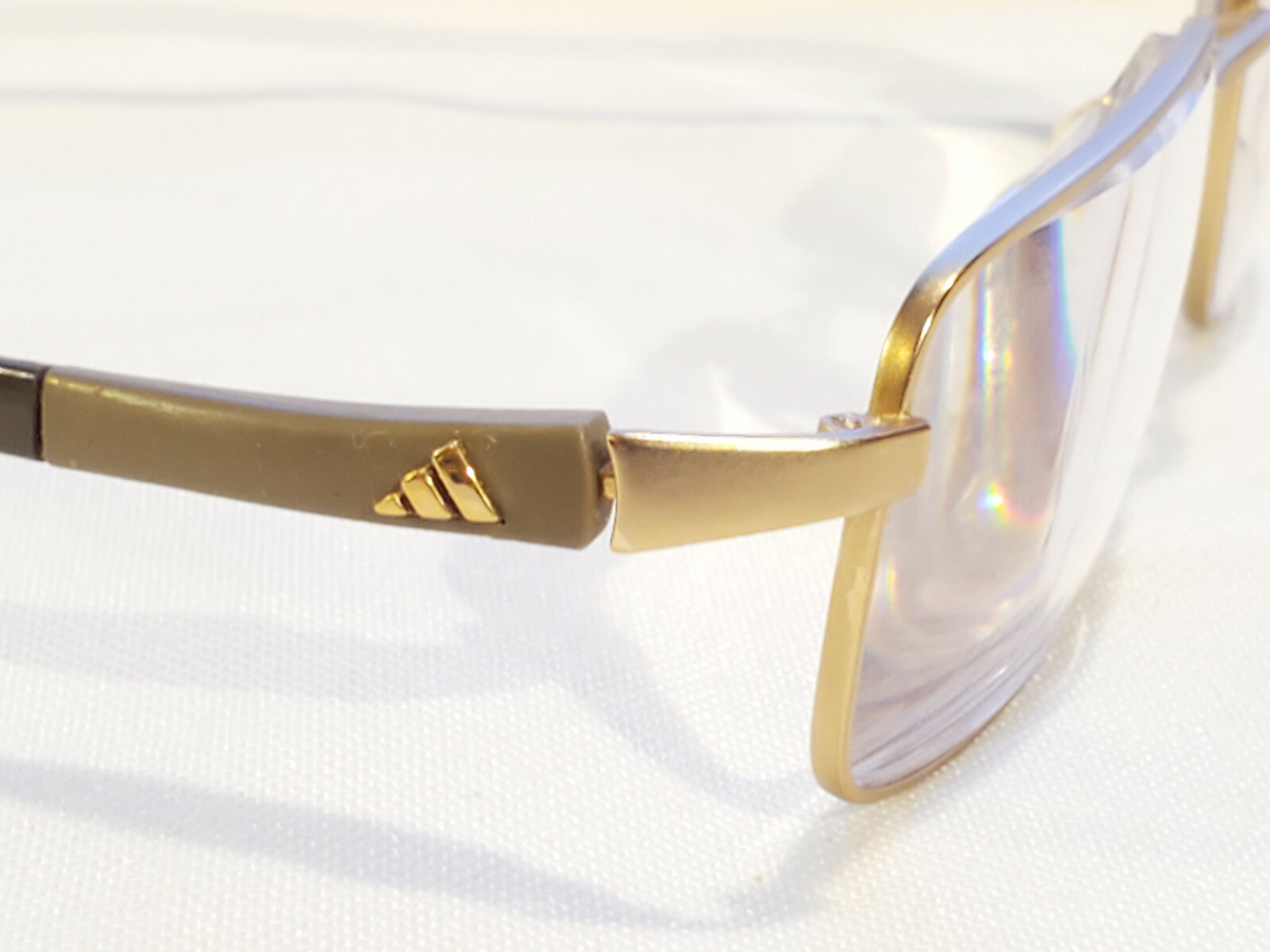 ADIDAS A644 6050 BROWN GOLDEN LOGO EYEGLASSES 52-18-1… - Gem