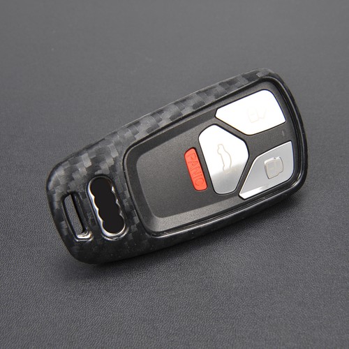Car Smart Carbon Fiber Key Case Cover Silicone key ring For Audi A4/B9 ...