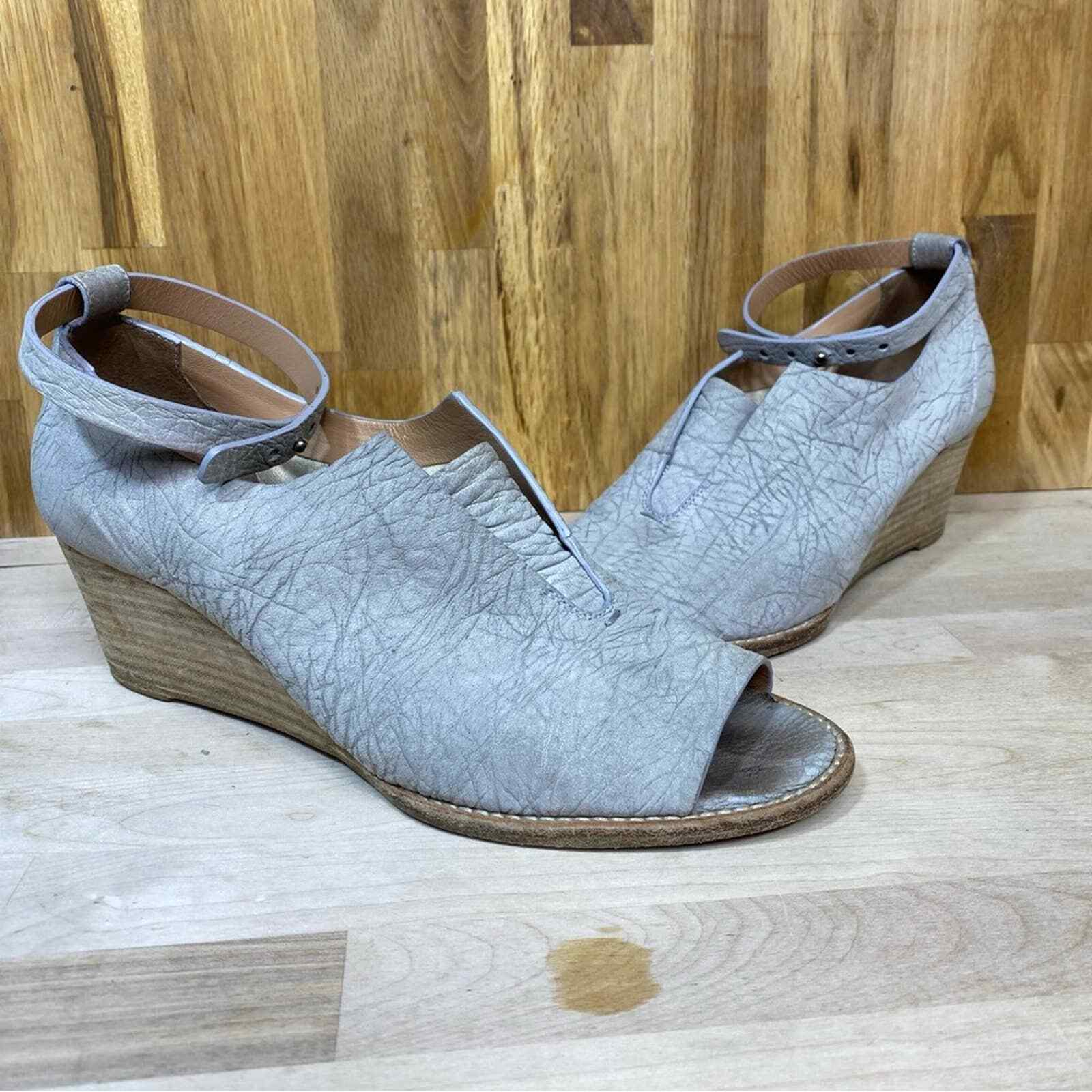 Zero+ Maria Cornejo Stacked Wedge Ankle Strap Leather… - Gem