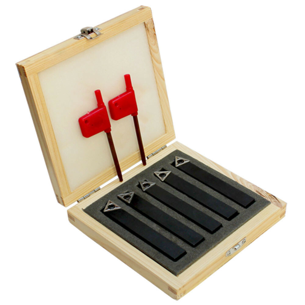 Combo 5 PC 1/2" Indexable Carbide Insert Turning Tool Bit Set + 10PC ...