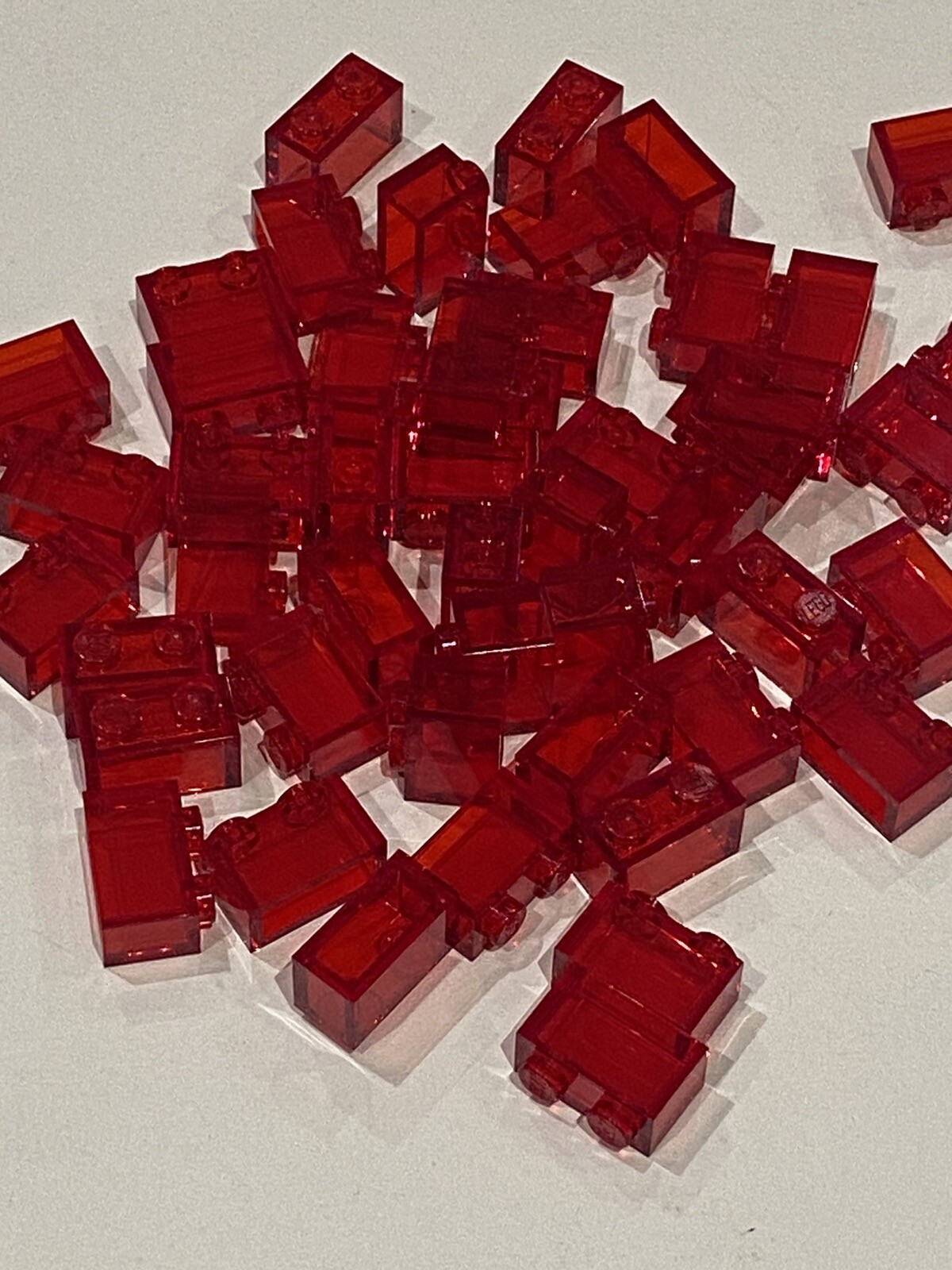 NEW LEGO Lot Of 50 1X2 Bricks Transparent Light Red Translucent | eBay