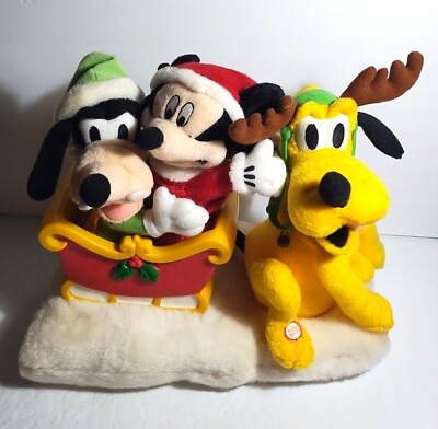 Disney Singing Mickey Goofy Pluto Sleigh Ride Animated Christmas by ...