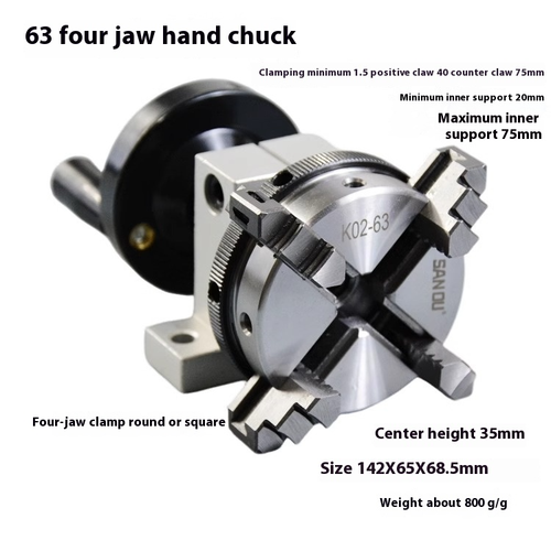 Hand-operated Rotary Chuck Center Height 35mm Steel Material Forward ...