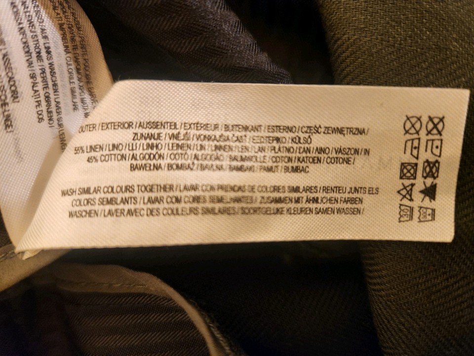 Primark Olive Green Men's Linen & Cotton Slim Cut Single Breasted Suit ...