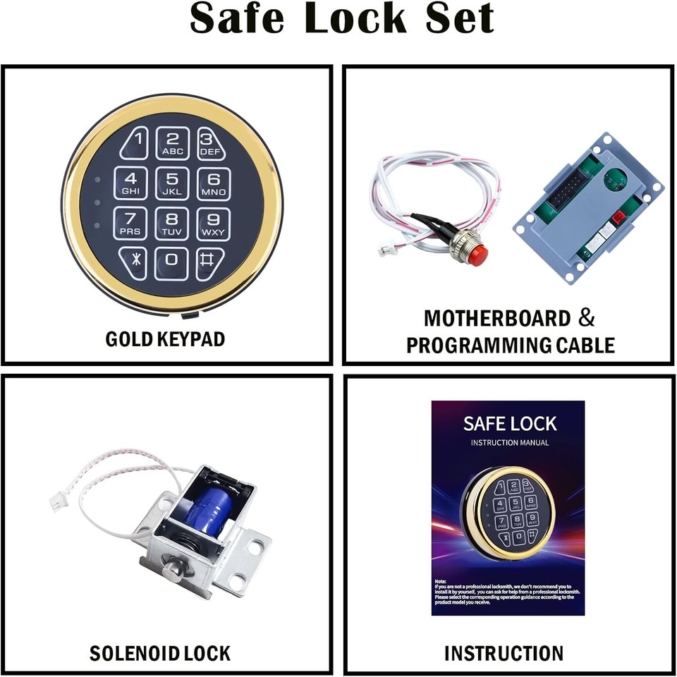 Safe Lock Replacement with Solenoid Lock Upgrade Electronic Digital ...