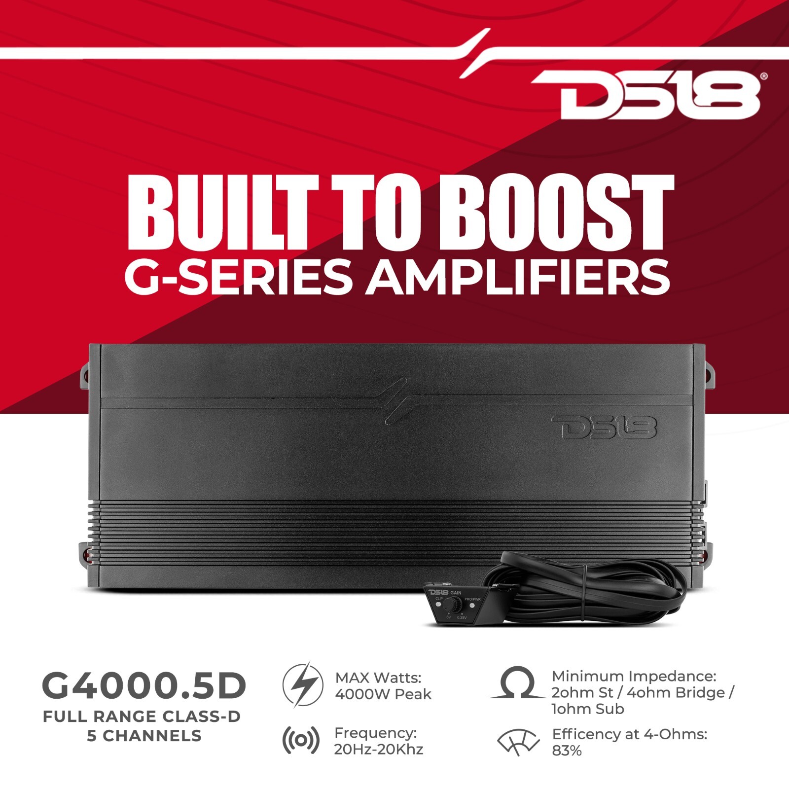 DS18 G4000.5D Car Audio Amplifier 5-Channel 4000 Watts GEN-X Class D ...