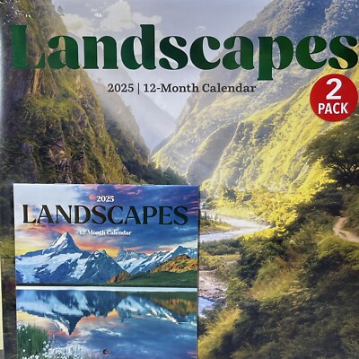 2025 Beautiful Landscapes 12 Month Wall Calendar 2 Pack 12"x11" Plus ...