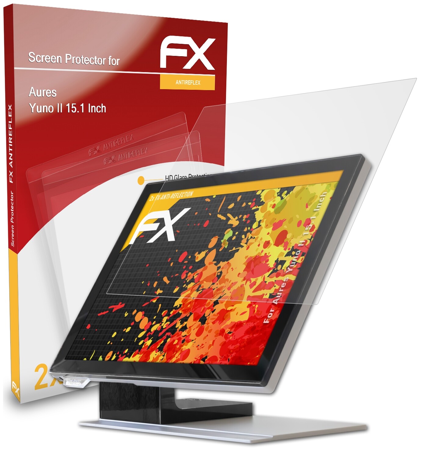 atFoliX 2x Panzerfolie für Aures Yuno II 15.1 Inch Schutzfolie matt ...