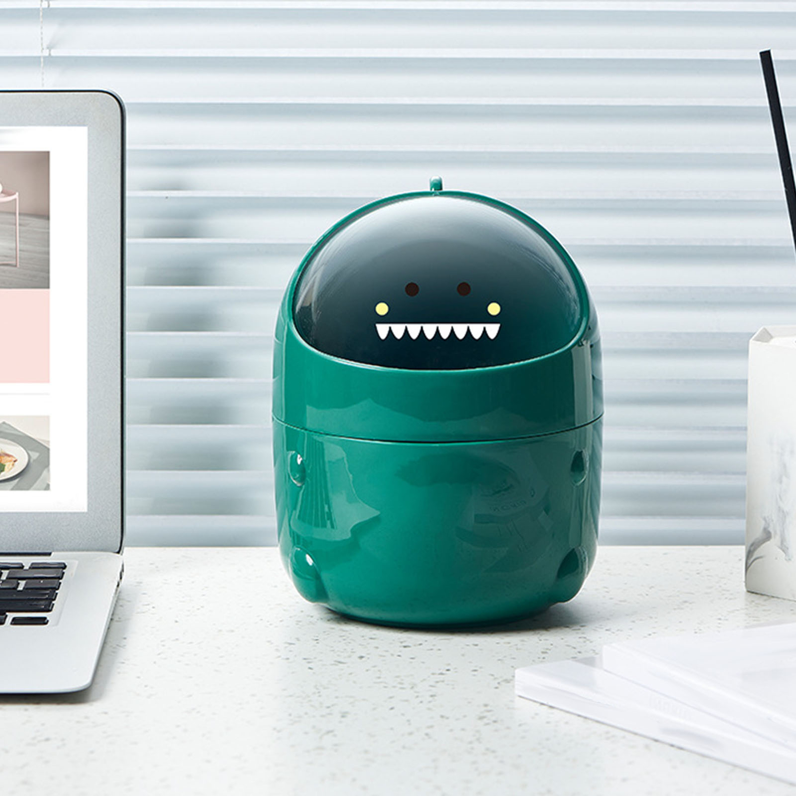 Mini Trash Can Home Office Waste Bin Mini Desktop Garbage Basket Roll ...