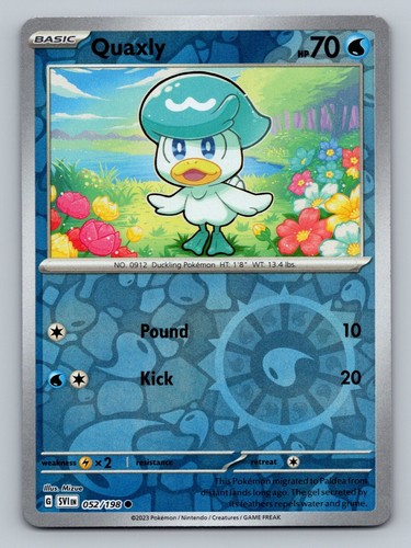 Pokémon TCG Quaxly #052/198 Reverse Holo Common Scarlet & Violet | eBay