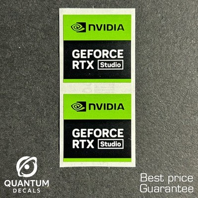 2x OEM NVIDIA GeForce RTX Studio Desktop / Laptop sticker label 18mm x ...