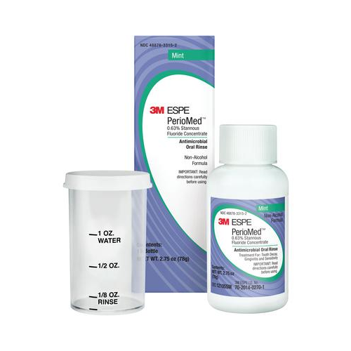 3M ESPE 12105SM PerioMed Stannous Dental Fluoride Rinse 24/Pk 2.75 Oz ...