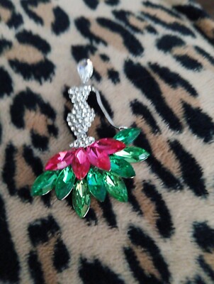 Pink And Green Lady Silouette Lapel Pin | eBay