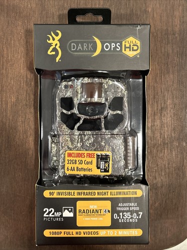 Browning Trail Camera 22 MP Dark Ops Full HD Combo Pack w/ Batteries ...