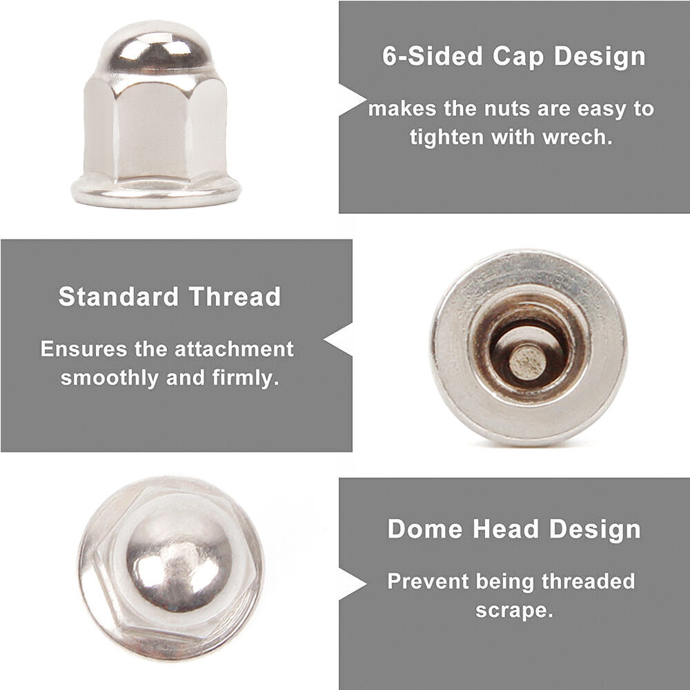 M6 Acorn Cap Nut Screw Bolt Hex Head Dome Metric 6mm x Thread Pitch 1.0 ...