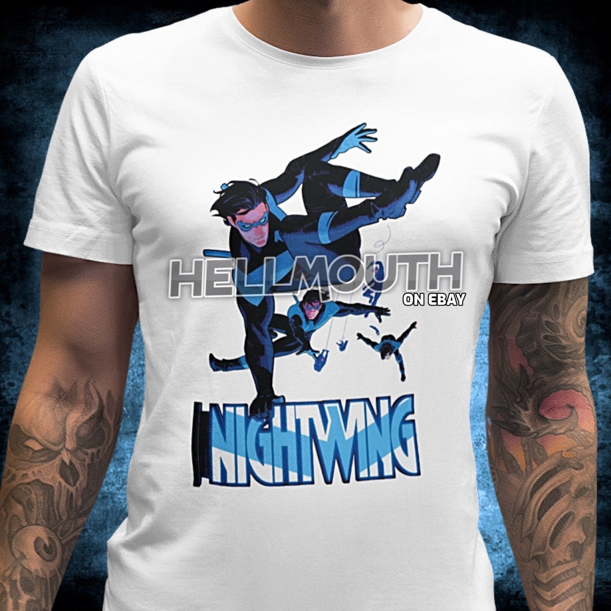 Nightwing T Shirts Nightwing Nightwing Moon Men's Heather T Shirt
