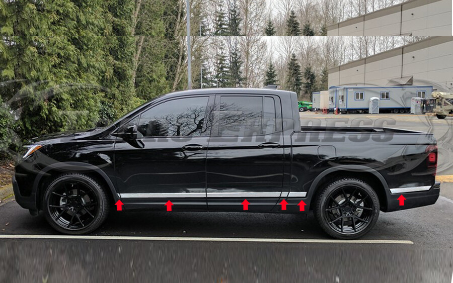 2017-2025 Honda Ridgeline Chrome Flat Body Side Molding Trim Accent ...
