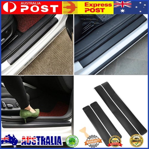 4pcs None Slip Protection Film Universal Carbon Fiber Car Threshold ...