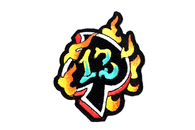 Flaming 13 Spade Iron On Embroidered Patch Applique Motorcycle Biker | eBay