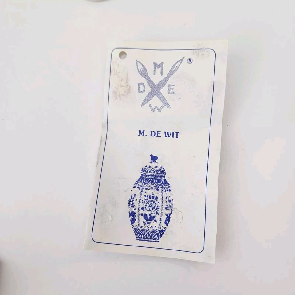 DeWit Vase Delft Blue and White Handpainted 010381.12 Floral Design 5.5 ...