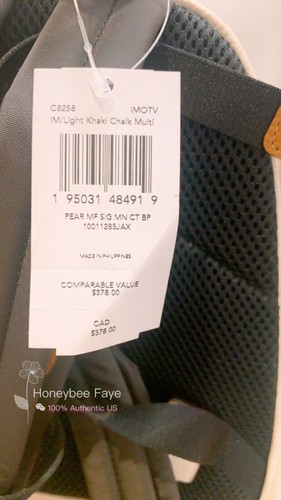 NWT Coach Mini Court Backpack In Signature Canvas/ With strawberry ...