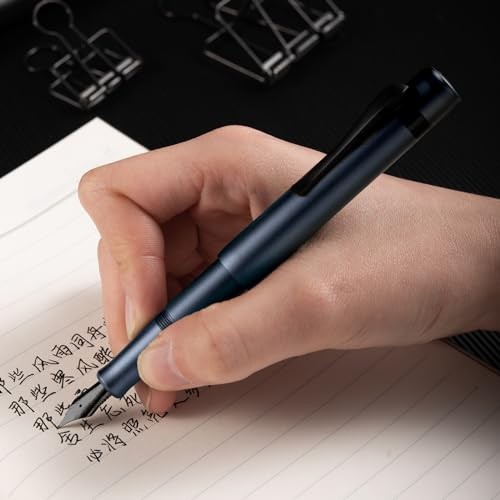 Hongdian M2 Mini Fountain Pen Fine Nib Soft Nib Blue Aluminum Slim ...