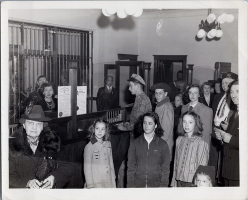 1942 Photo Bank Interior Customer In Bank | eBay