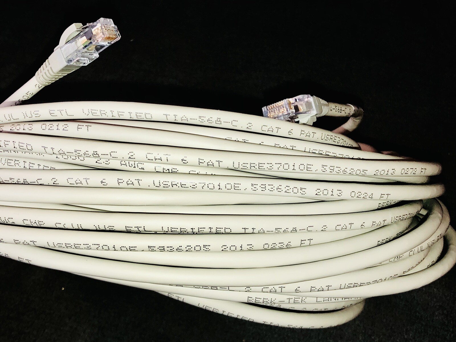 80’ Patch Cable BERK-TEK LANMARK-1000 23 AWG CMP CAT6 Network Lan ...