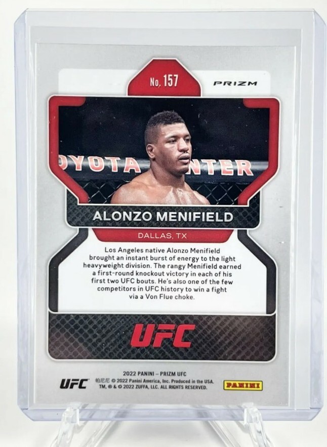 2022 Prizm UFC Alonzo Menifield RC Card Rookie White Sparkle Prizm SSP ...