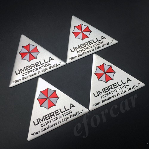 4pcs Aluminum Resident Evil Umbrella Car Trunk Rear Emblems Badge Decal ...