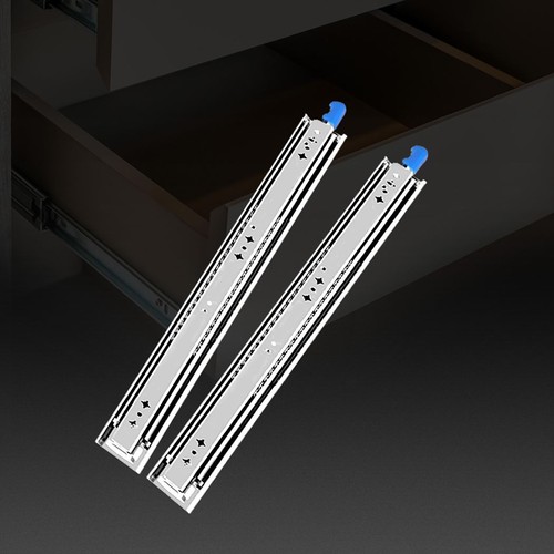 150KG Locking Drawer Slide Runners Full Length Extension 2 Fold ...