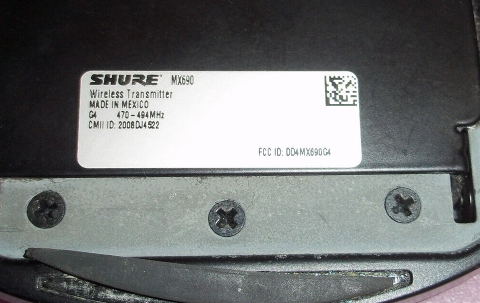 Shure MX690 MicroFlex Wireless Boundary Microphone Transmitter G4 470 ...