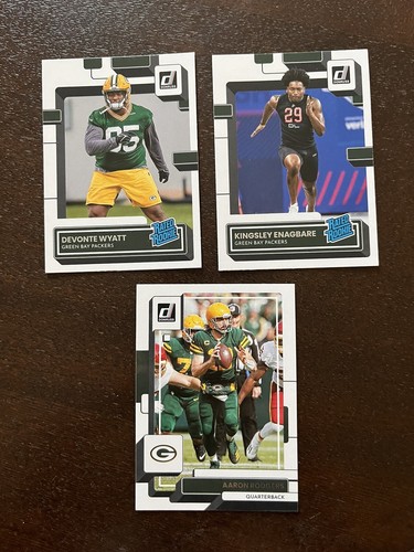 Devonte Wyatt + Kingsley Enagbare Rated Rookie RC + Aaron Rodgers 2022 ...