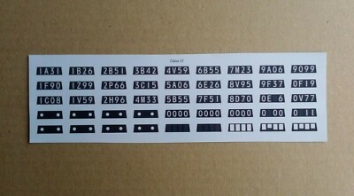 Class 31 OO Scale 4 Character Headcode Decals for Hornby and Lima Model ...